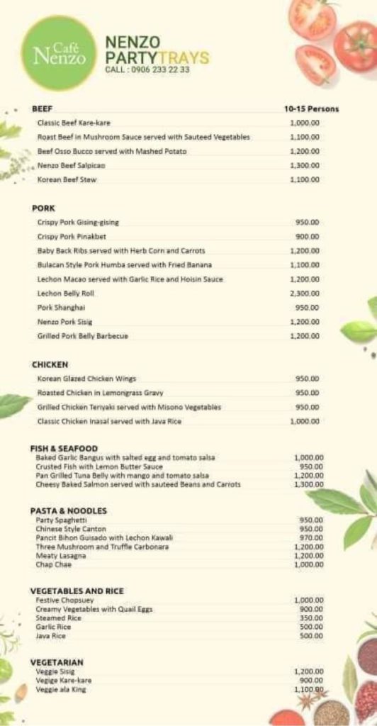 Café Nenzo: Best Cheesy Baked Salmon and full-course party trays for ...